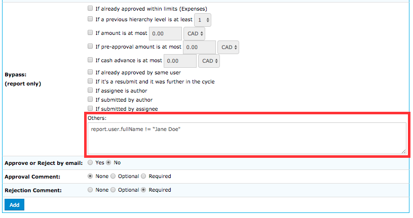 Creating Approval Workflow Step: Fixed User(s) to Fixed Approver – Nexonia